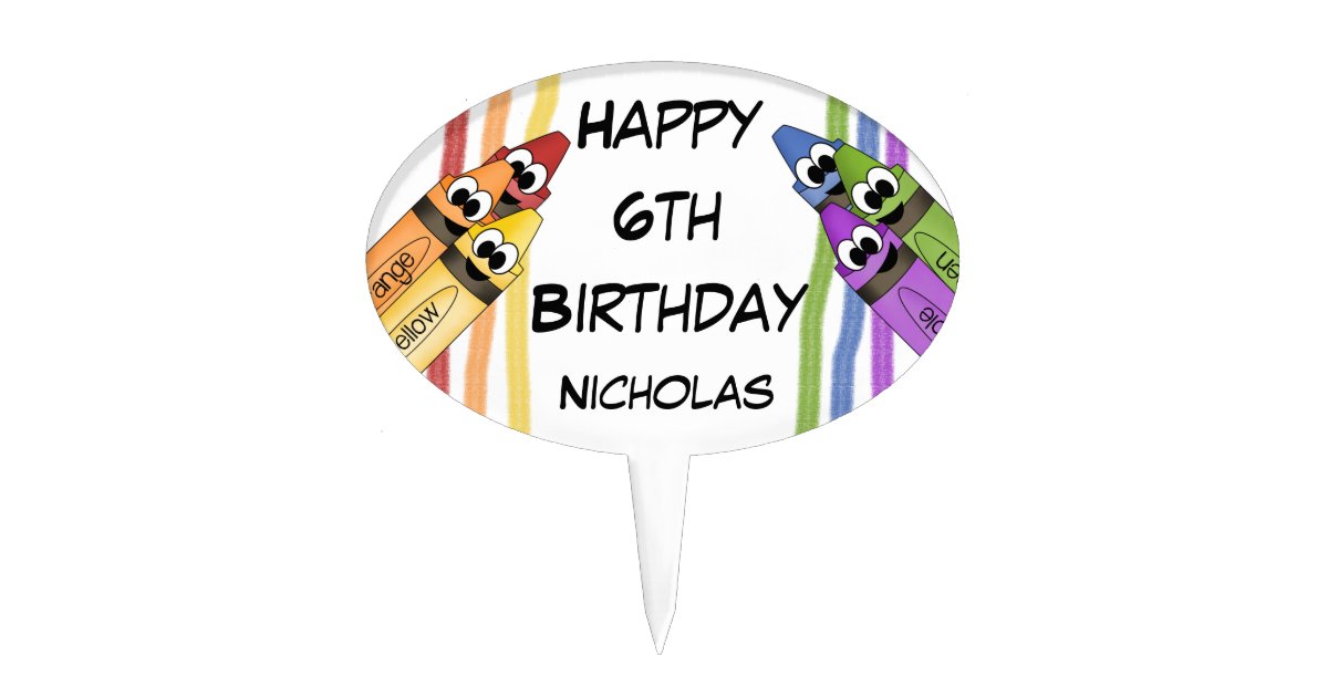 Happy Birthday Crayons Cake Topper | Zazzle