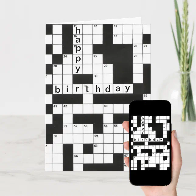 Happy Birthday Crossword Puzzle card | Zazzle