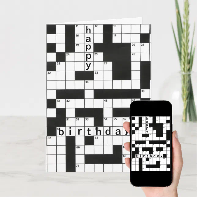 happy birthday crossword puzzle card | Zazzle