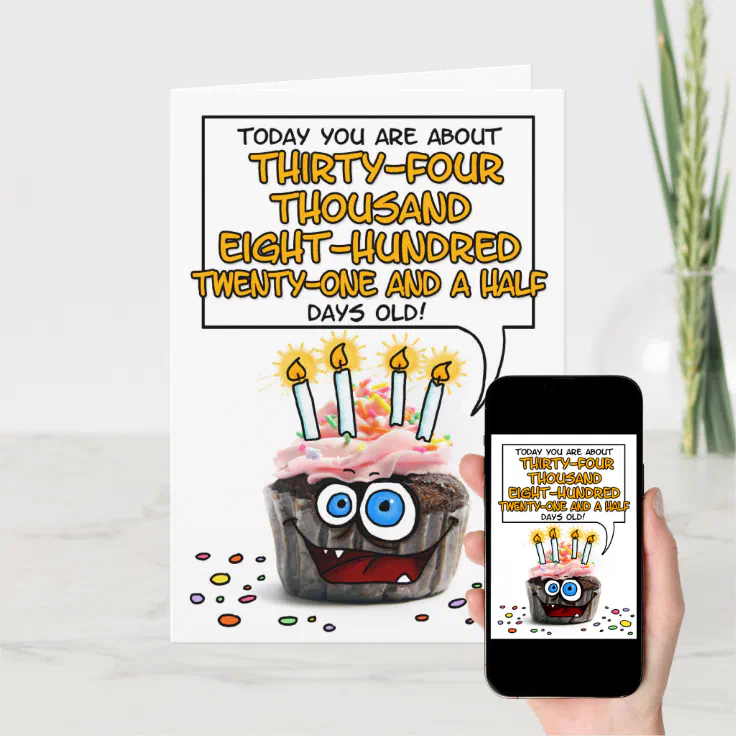 Happy Birthday Cupcake 95 Years Old Card Zazzle