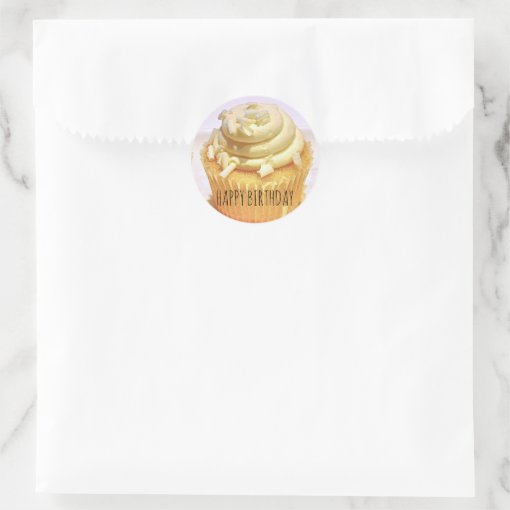 Happy Birthday Cupcake Sticker | Zazzle