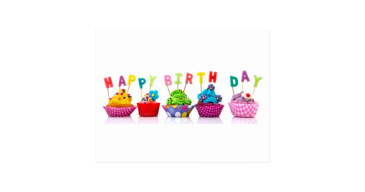 Happy Birthday Cupcakes Postcard | Zazzle.com