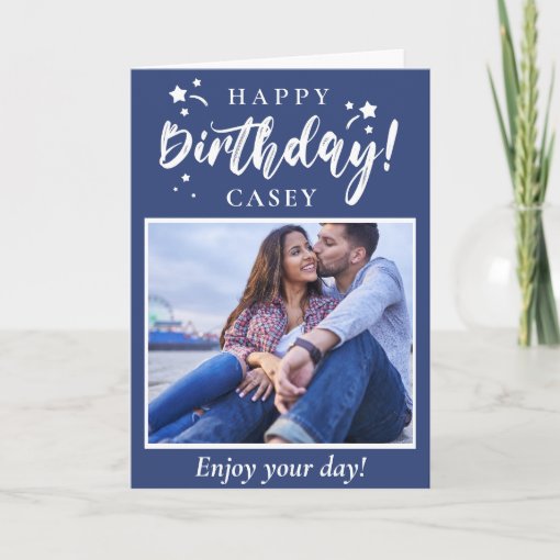Happy Birthday Custom Photo and Text Card | Zazzle