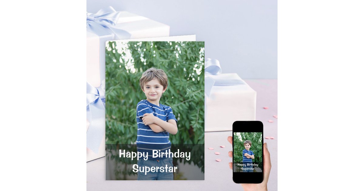 Happy Birthday Custom Photo Boy Birthday Card | Zazzle