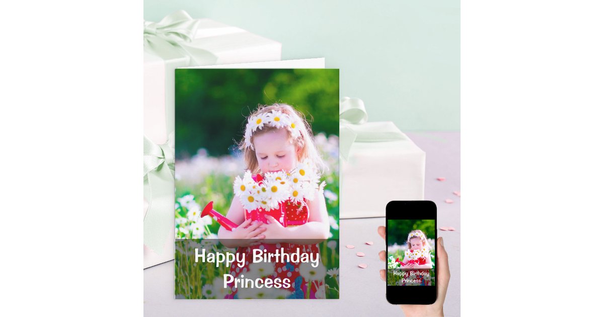 Happy Birthday Custom Photo Girl Birthday Card | Zazzle