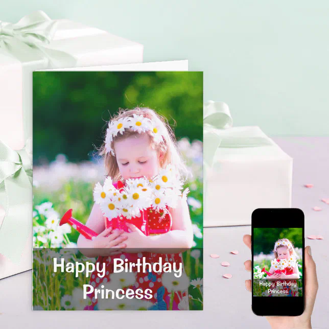 Happy Birthday Custom Photo Girl Birthday Card | Zazzle