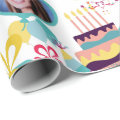 Happy Birthday Custom Photo Text Personalized Wrapping Paper | Zazzle
