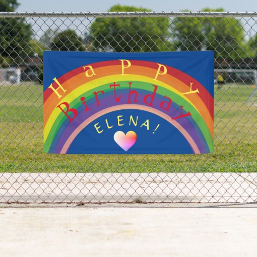 "Happy Birthday!"Custom Rainbow Banner | Zazzle