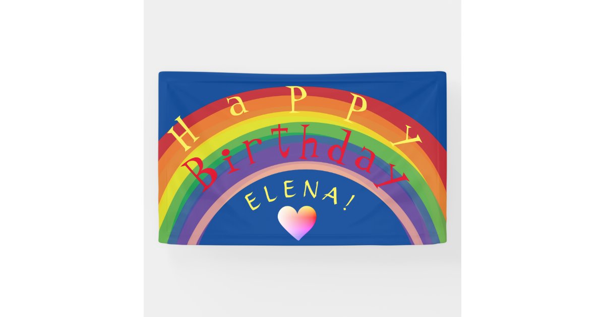 "Happy Birthday!"Custom Rainbow Banner | Zazzle