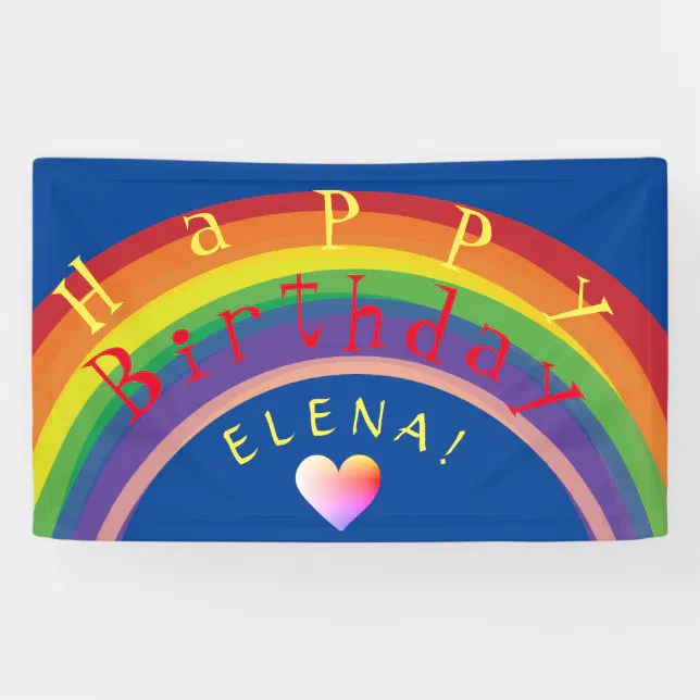 "Happy Birthday!"Custom Rainbow Banner | Zazzle