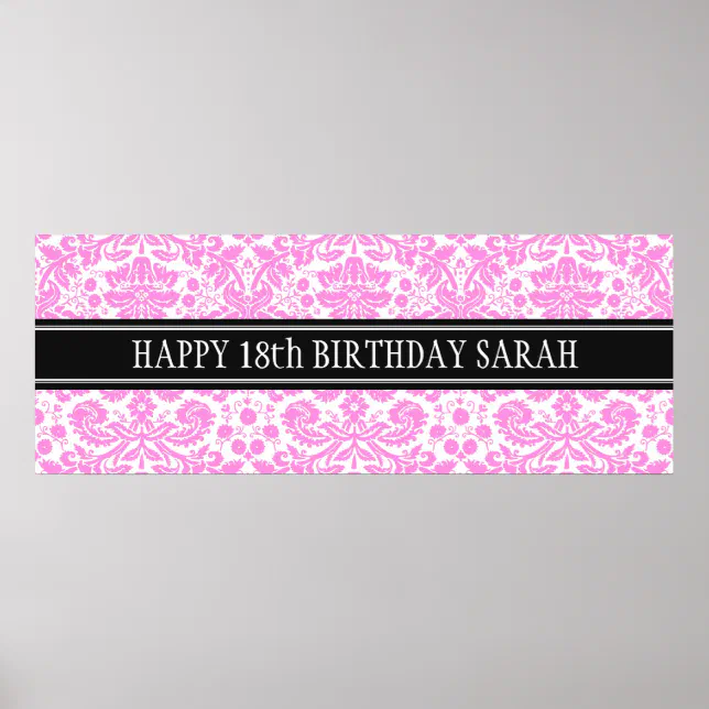 Happy Birthday Custom Year Name Banner Poster | Zazzle