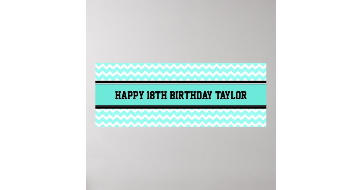 Happy Birthday Custom Year Name Banner Poster | Zazzle