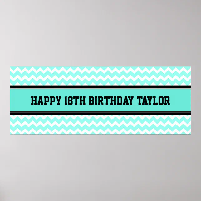 Happy Birthday Custom Year Name Banner Poster | Zazzle