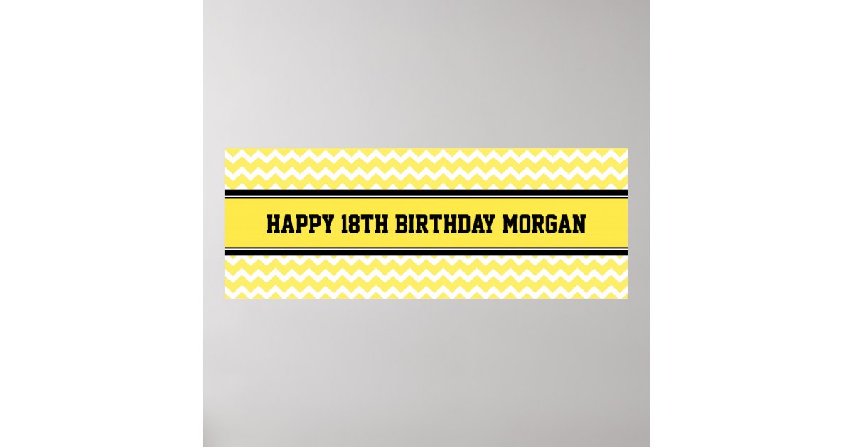 Happy Birthday Custom Year Name Banner Poster | Zazzle
