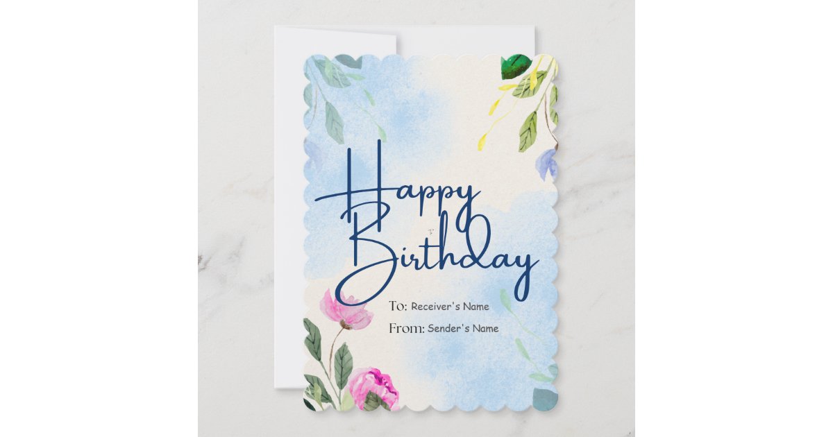 Happy Birthday Customizable Digital Greeting Card | Zazzle