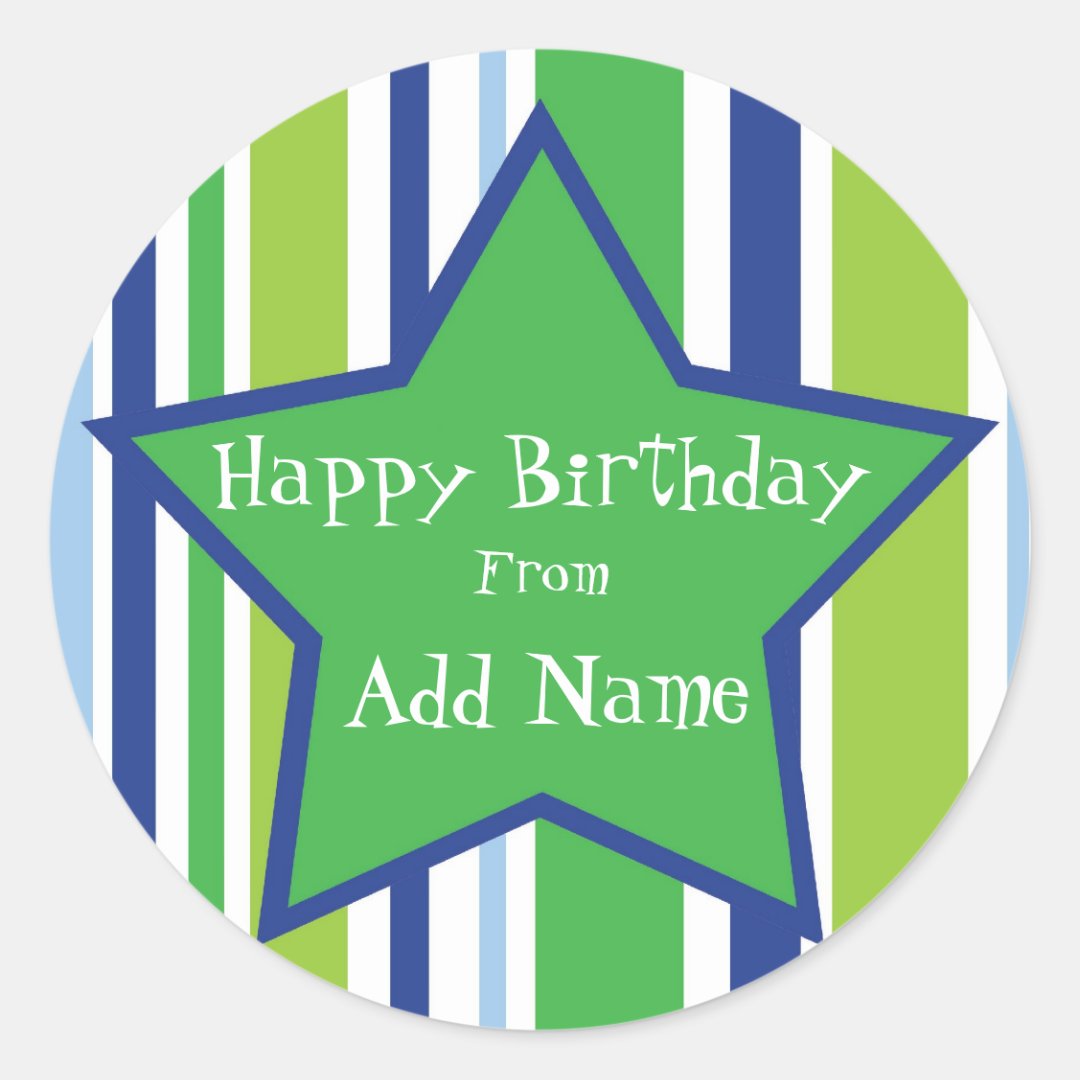 Happy Birthday Customizable Star Sticker | Zazzle