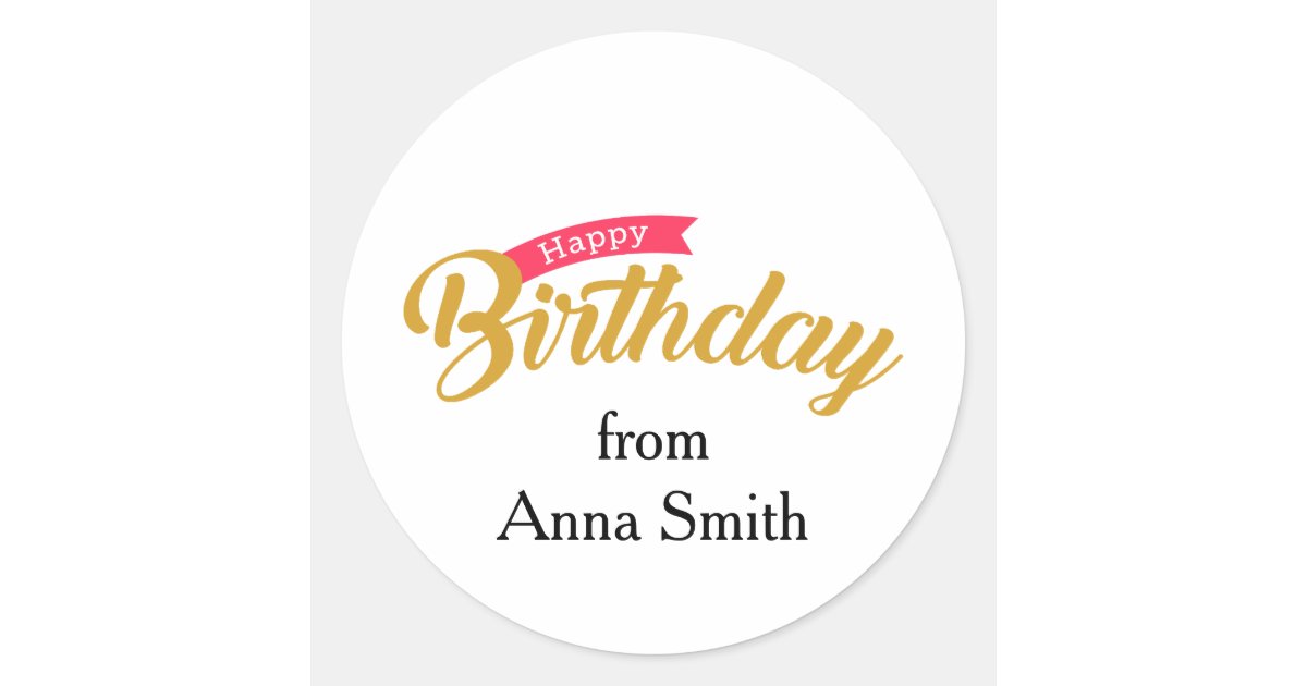 Happy Birthday Customizable Stickers | Zazzle