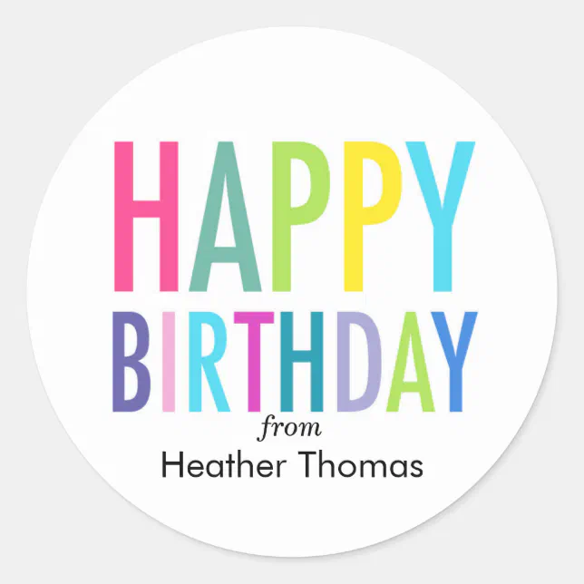 Happy Birthday Customizable Stickers for Gifts | Zazzle