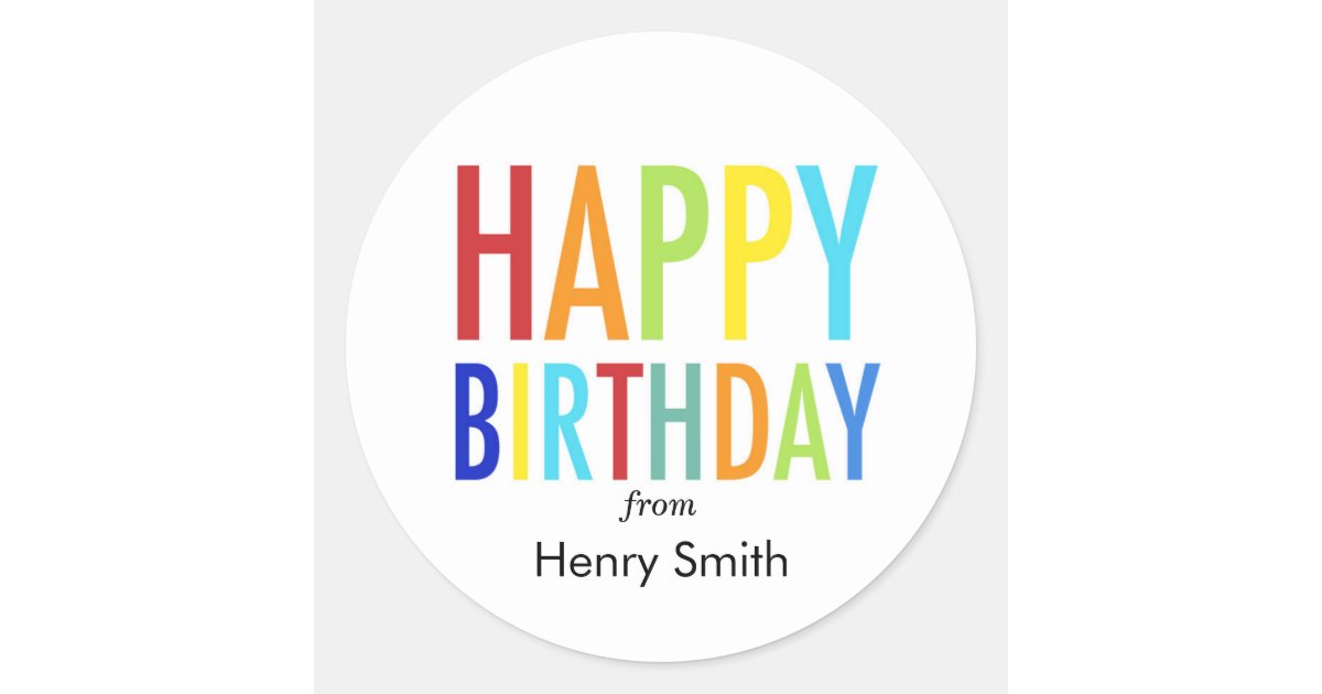 Happy Birthday Customizable Stickers for Gifts | Zazzle
