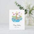 Happy Birthday Cute Dog Puppy Kayak Kayaking Card | Zazzle