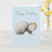 Happy Birthday Cute Ferret Sunflower Crown Card | Zazzle