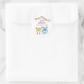 Happy Birthday Cute Monsters Classic Round Sticker | Zazzle