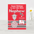 Happy Birthday cute Nephew any age red grey Card | Zazzle