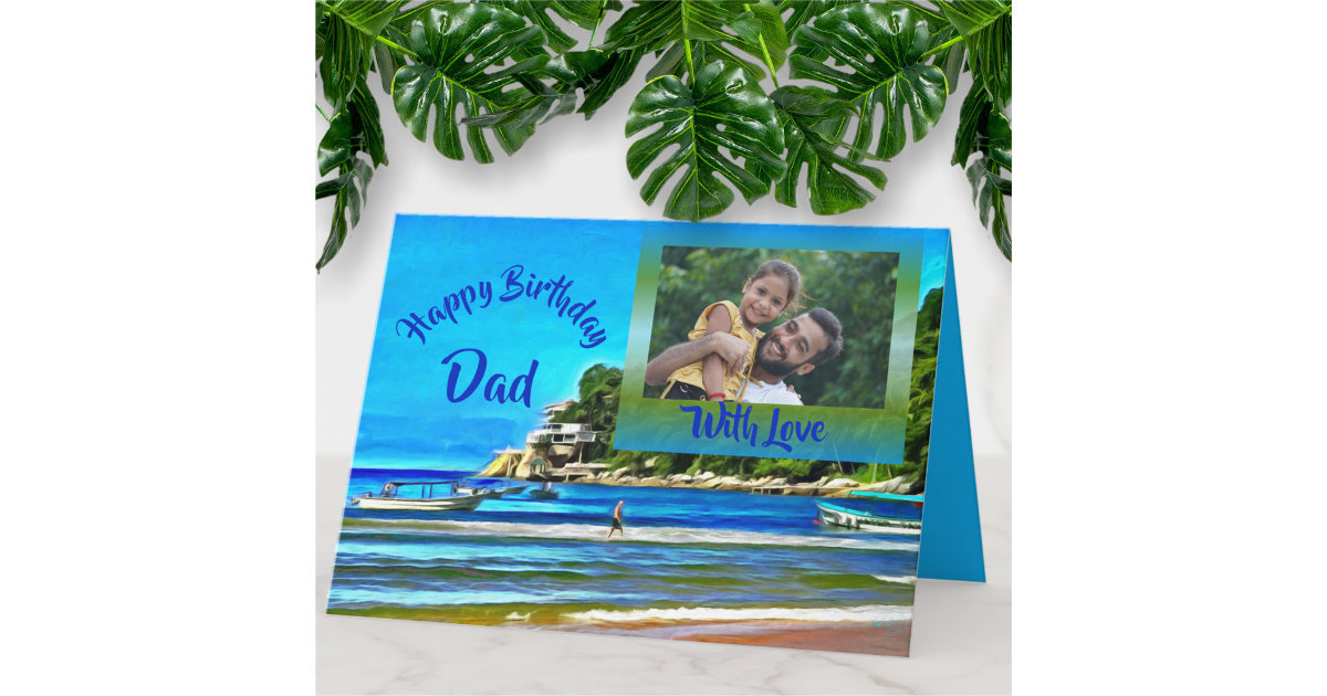 Happy Birthday Dad Fishing Boats 0346 Card | Zazzle