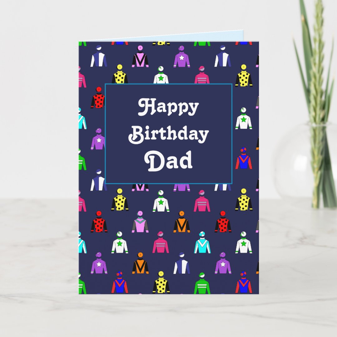 Happy Birthday Dad Horse Racing Card | Zazzle