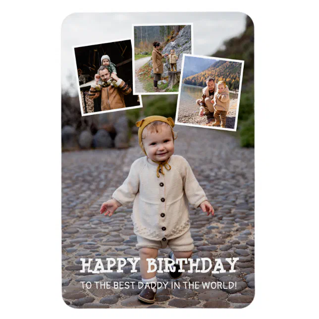 Happy Birthday Daddy Photo Collage Magnet | Zazzle