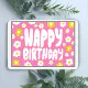 HAPPY BIRTHDAY Daisies Bubble Letters CUSTOM Bday Card | Zazzle