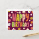 HAPPY BIRTHDAY Daisies Bubble Letters CUSTOM Bday Postcard | Zazzle