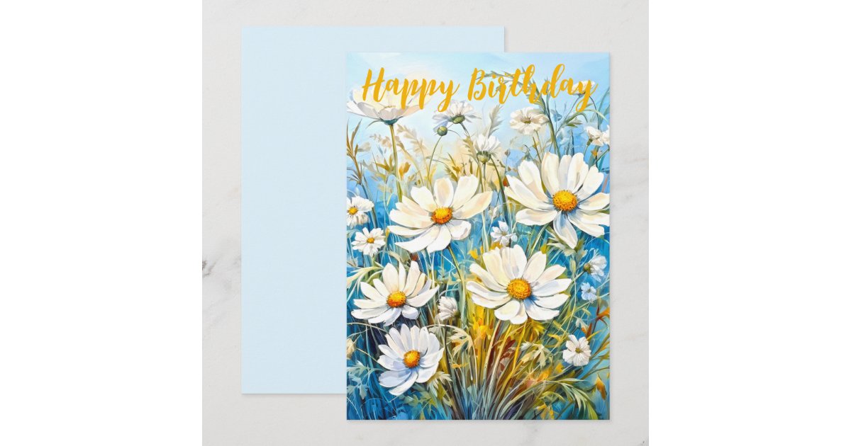 Happy Birthday Daisies Holiday Card | Zazzle