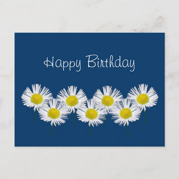 Happy Birthday Daisies Postcard | Zazzle