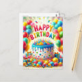 Happy Birthday Day Cake Postcard | Zazzle