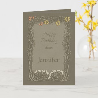 Happy Birthday dear Jennifer CC0037 Art Nouveau Card | Zazzle