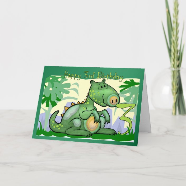 Happy Birthday Dinosaur Card 3rd Birthday Zazzle happy-birthday-dinosaur-card-3rd-birthday-zazzle