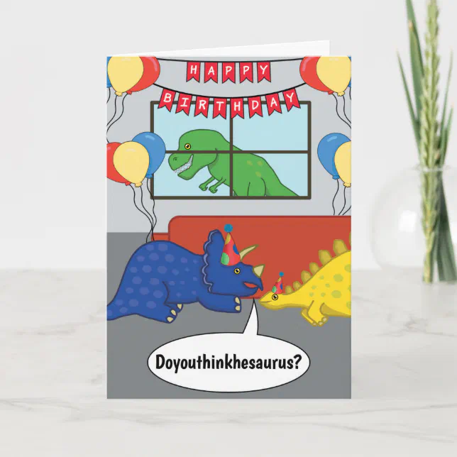Happy Birthday Dinosaur Joke Meme Card | Zazzle