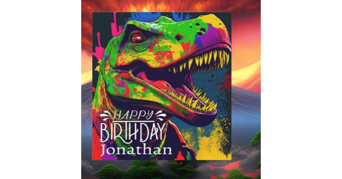 Happy Birthday Dinosaur Roar Card | Zazzle