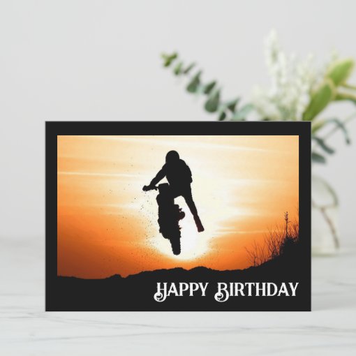 Happy Birthday Dirt Bike Sporty Birthday | Zazzle