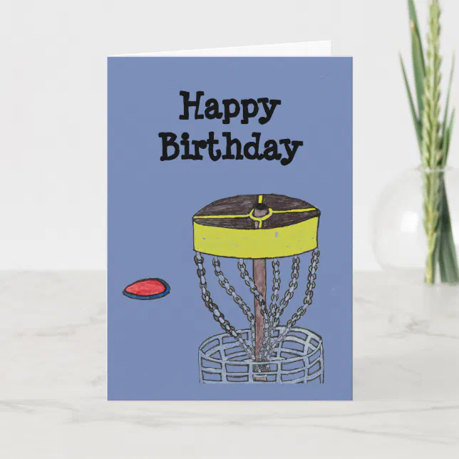 Happy Birthday disc golf greeting card | Zazzle