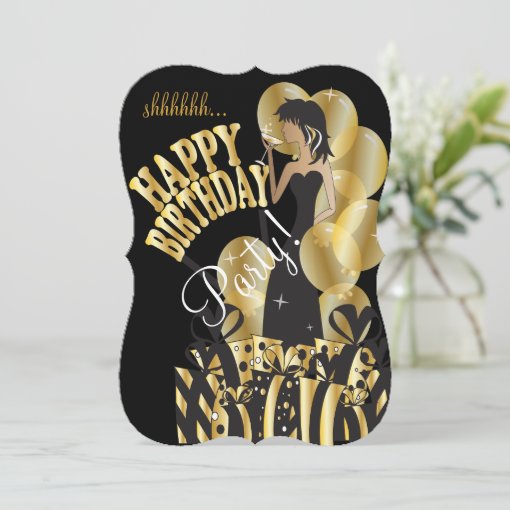 Happy Birthday Diva Girl | DIY Name | Gold Invitation | Zazzle