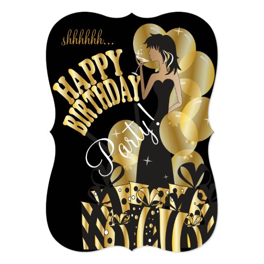 Happy Birthday Diva Girl | DIY Name | Gold Invitation | Zazzle.com