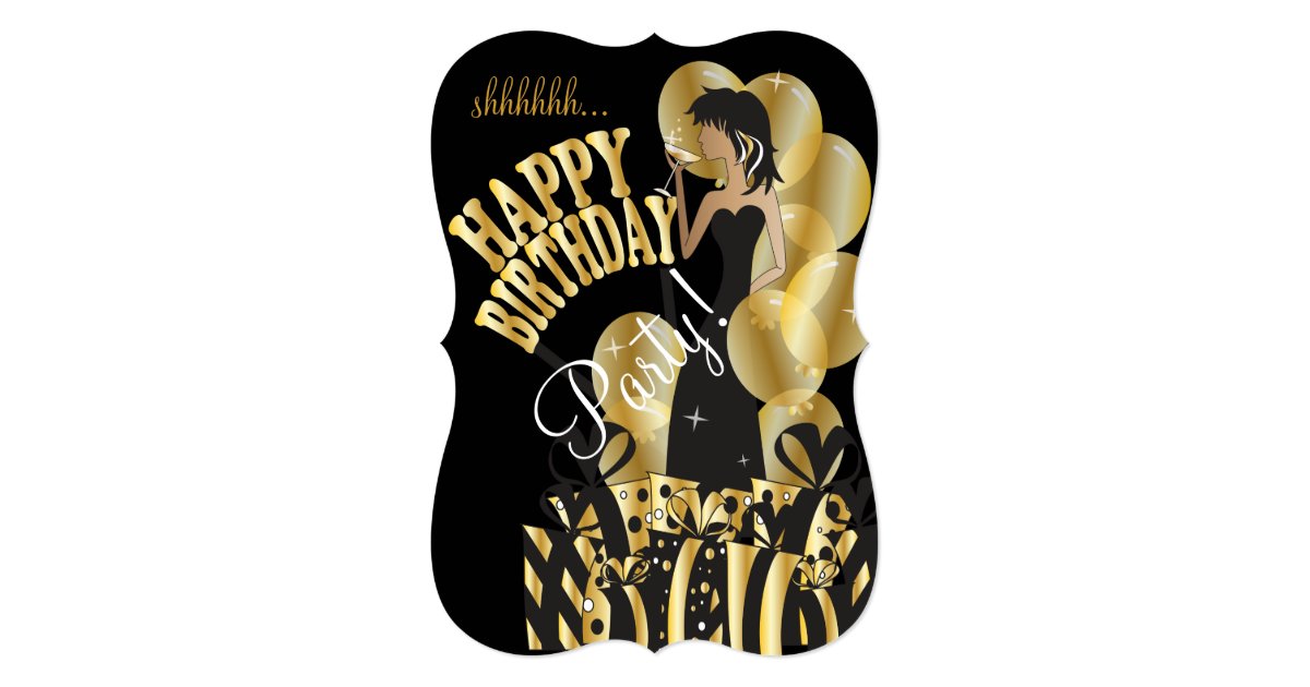 Happy Birthday Diva Girl | DIY Name | Gold Invitation | Zazzle.com