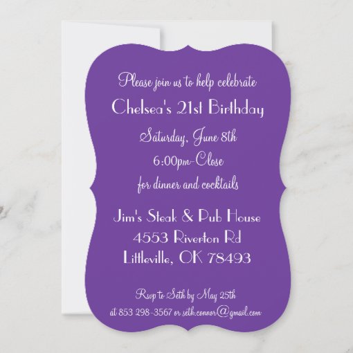 Happy Birthday Diva Girl | DIY Name | Purple Invitation | Zazzle