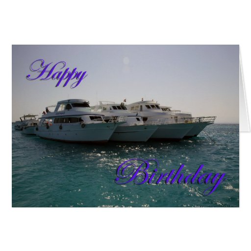 Happy Birthday Dive Boats Greeting Card | Zazzle
