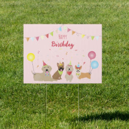 Happy Birthday Dog Party Sign | Zazzle