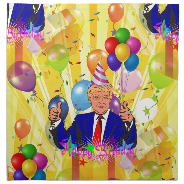 happy birthday donald trump napkin | Zazzle