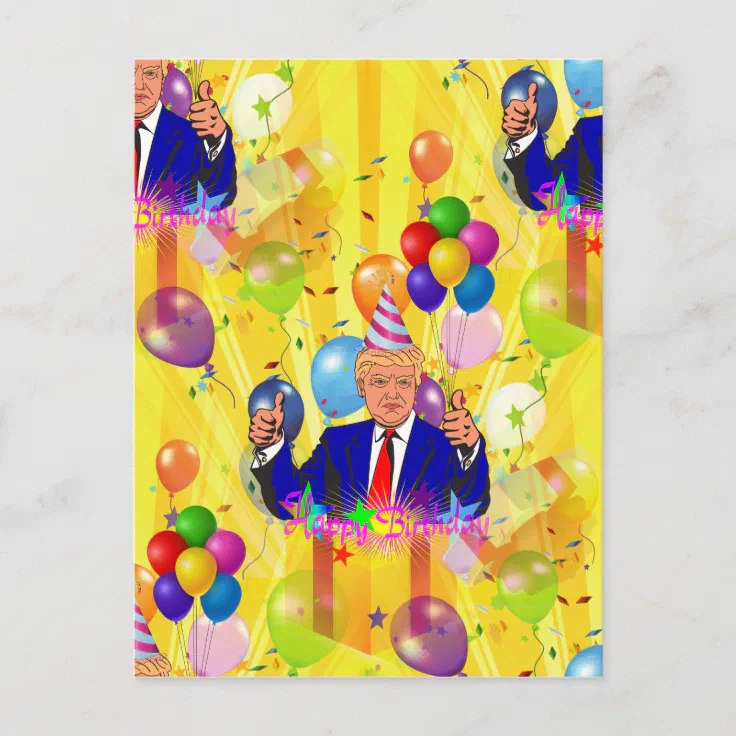 happy birthday donald trump postcard | Zazzle