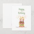 Happy Birthday Doodle Cake Card | Zazzle